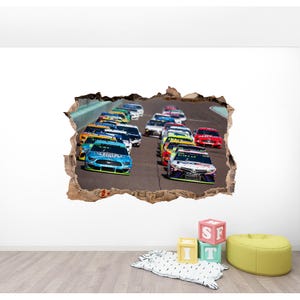 Nascar Racing Cars Wall Sticker Print Nascar Wall Decor Sports Car ...