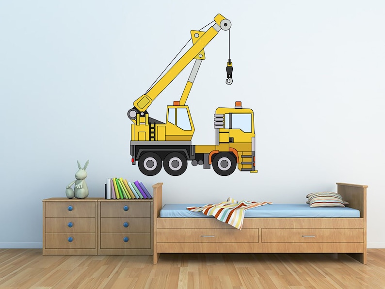 Auto Crane Sticker Construction Crane Wall Decal Kids Room - Etsy