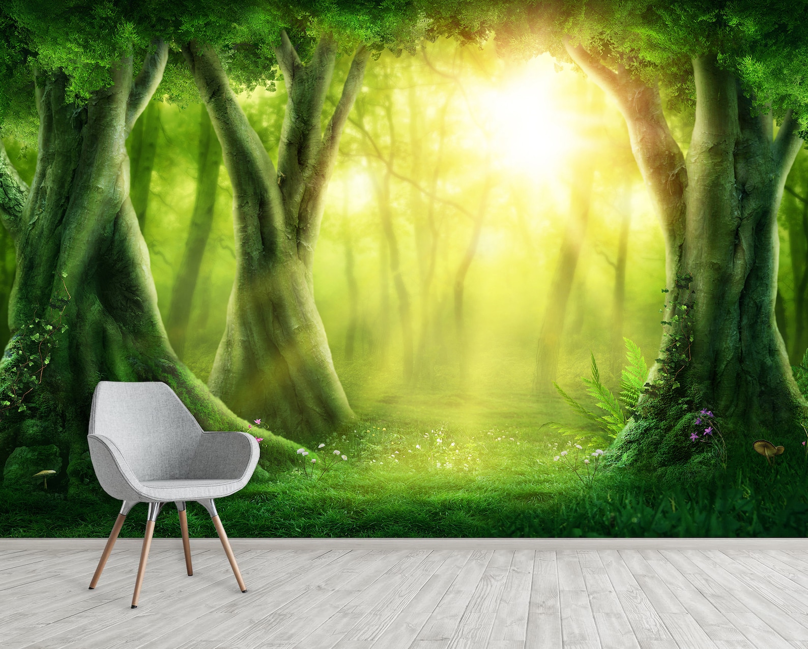 Magic Forest Mural Wallpaper Mystical Forest Kids Wall Mural - Etsy