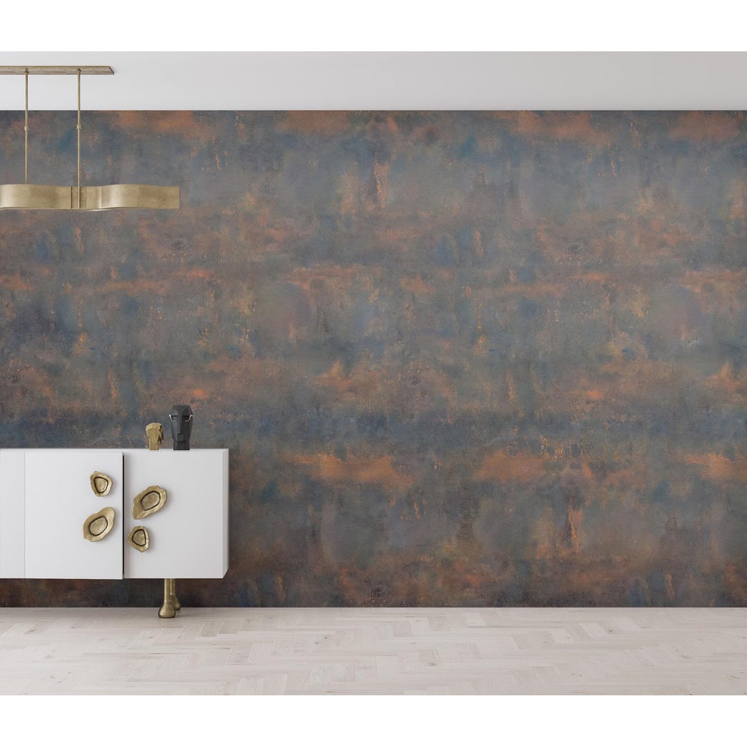 Vintage Rusty Watercolor Wallpaper Peel and Stick | Traditional Dark ...