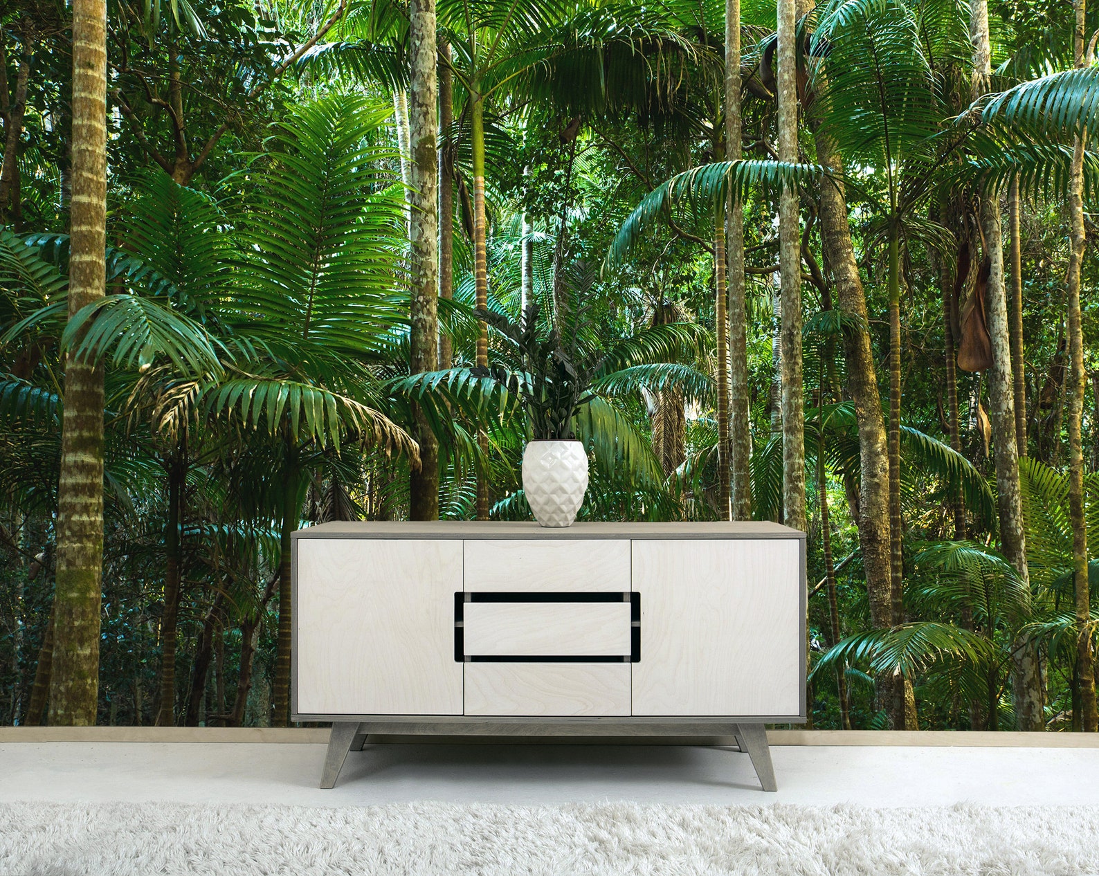 Rainforest Trees Wall Mural Peel and Stick Tropical Forest Wallpaper ...