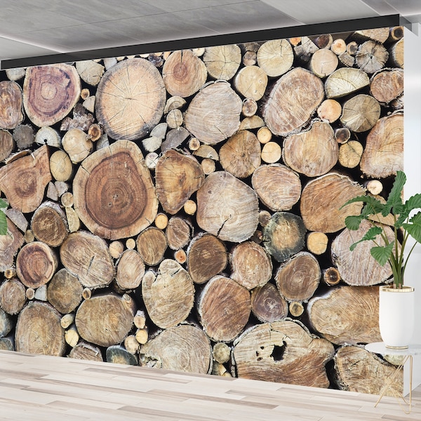 Logs Wallpaper - Etsy