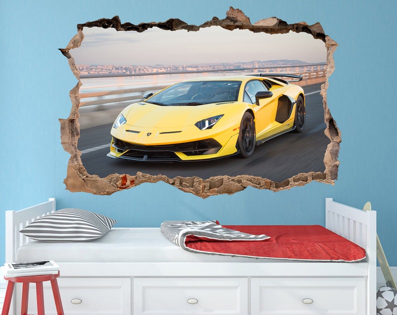 Lamborghini Wall Sticker Car Wall Decor Aventador Wall Art - Etsy