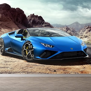 Custom Car Color Lamborghini Mural Peel and Stick Wallpaper Kids Room ...
