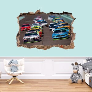 Nascar Racing Cars Wall Sticker Print Nascar Wall Decor Sports Car ...