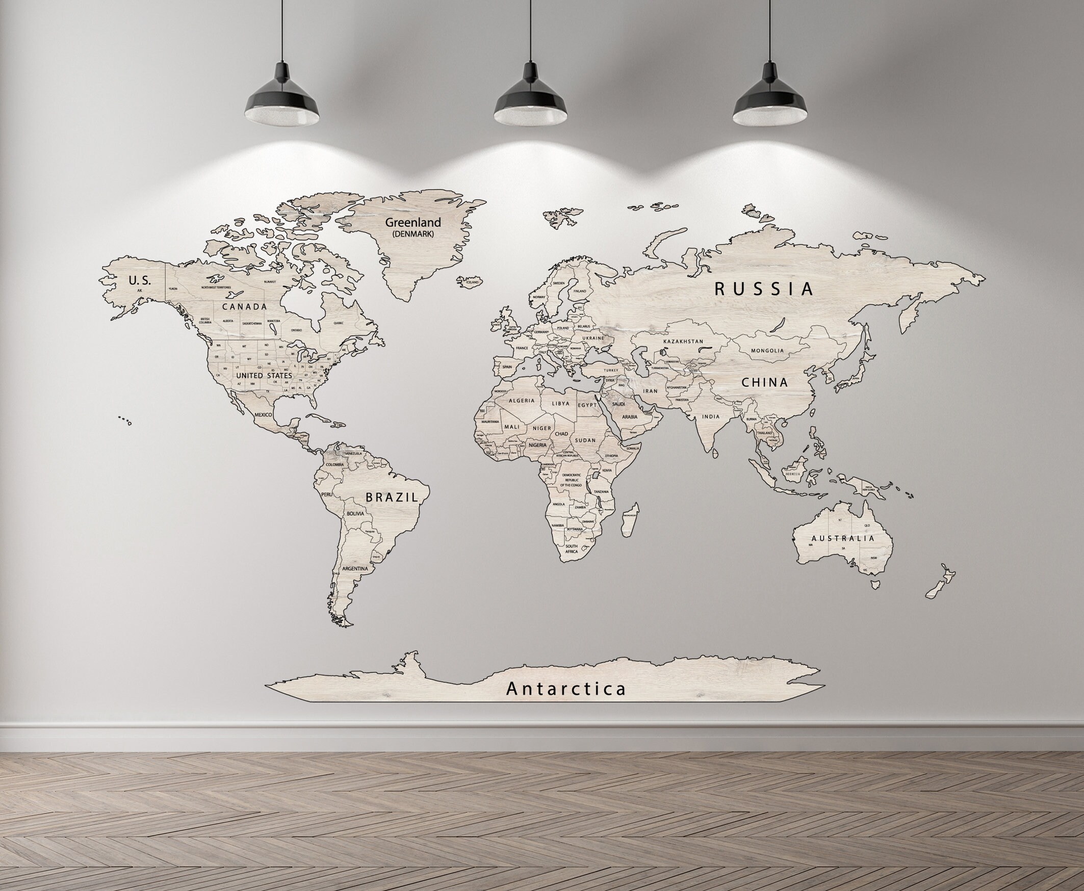 World Map Decal Classroom Wall Decor World Map Wall Art School Decor ...