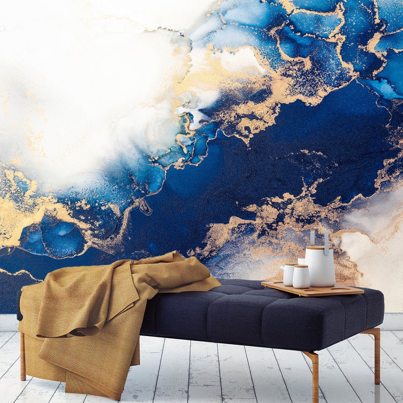 Blue Marble Wallpaper - Etsy