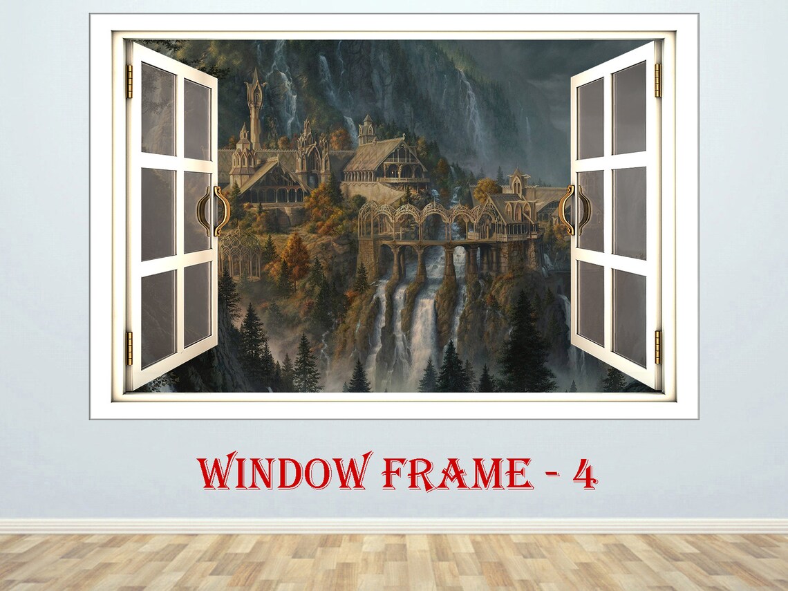 Fantasy Art Castle 3D Window effect Window Poster Wall Sticker | Etsy