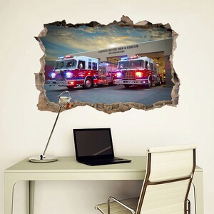 Fire Department Fire Engine Wall Decal Fire Trucks Wall Decor Prints ...