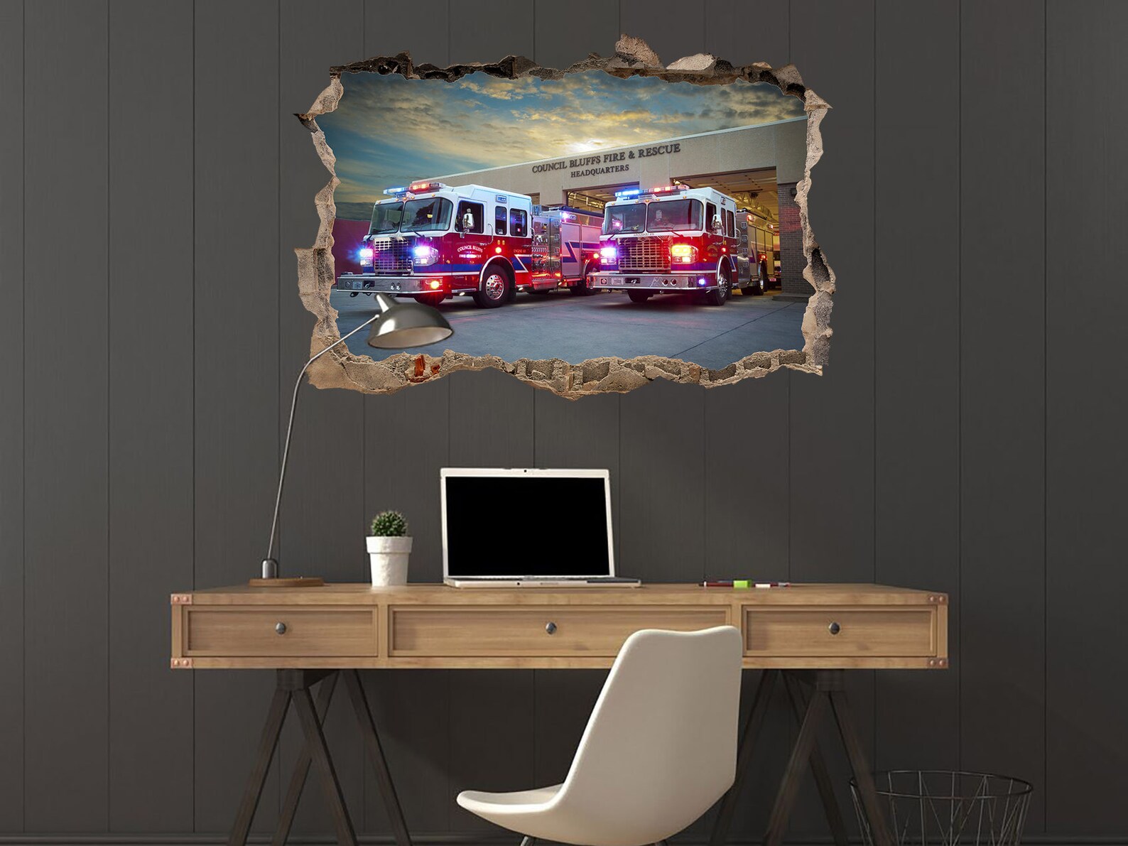 Fire Department Fire Engine Wall Decal Fire Trucks Wall Decor - Etsy