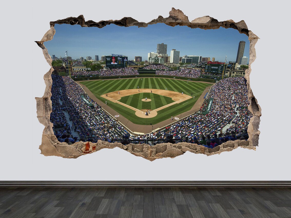 Wrigley Field Decal Wrigley Field Print Baseball Stadium | Etsy