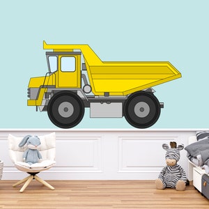 Dump Truck Large Wall Sticker Construction Vehicle Print Boy Room Decor ...