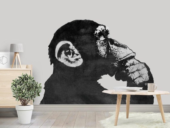 Thinking Monkey Wall Sticker Street Art Wall Decal Graffiti - Etsy