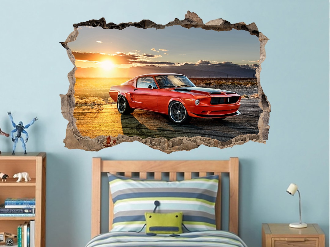 Car Wall Sticker Supercar Wall Decal Vintage Car Wall Decor Old Ford ...
