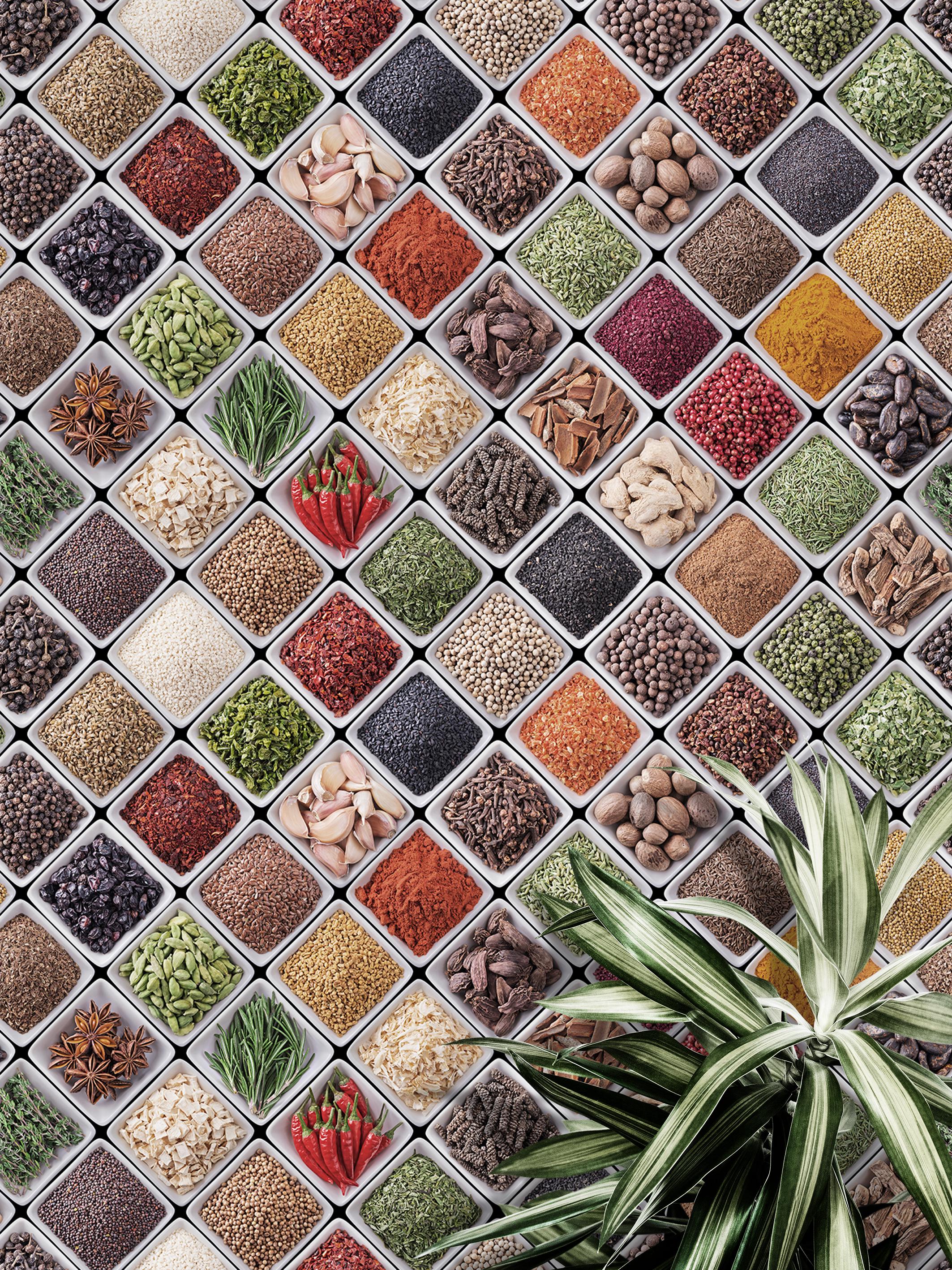 Colorful Spice Wall Mural Kitchen Wallpaper With Herbs & Seasonings ...