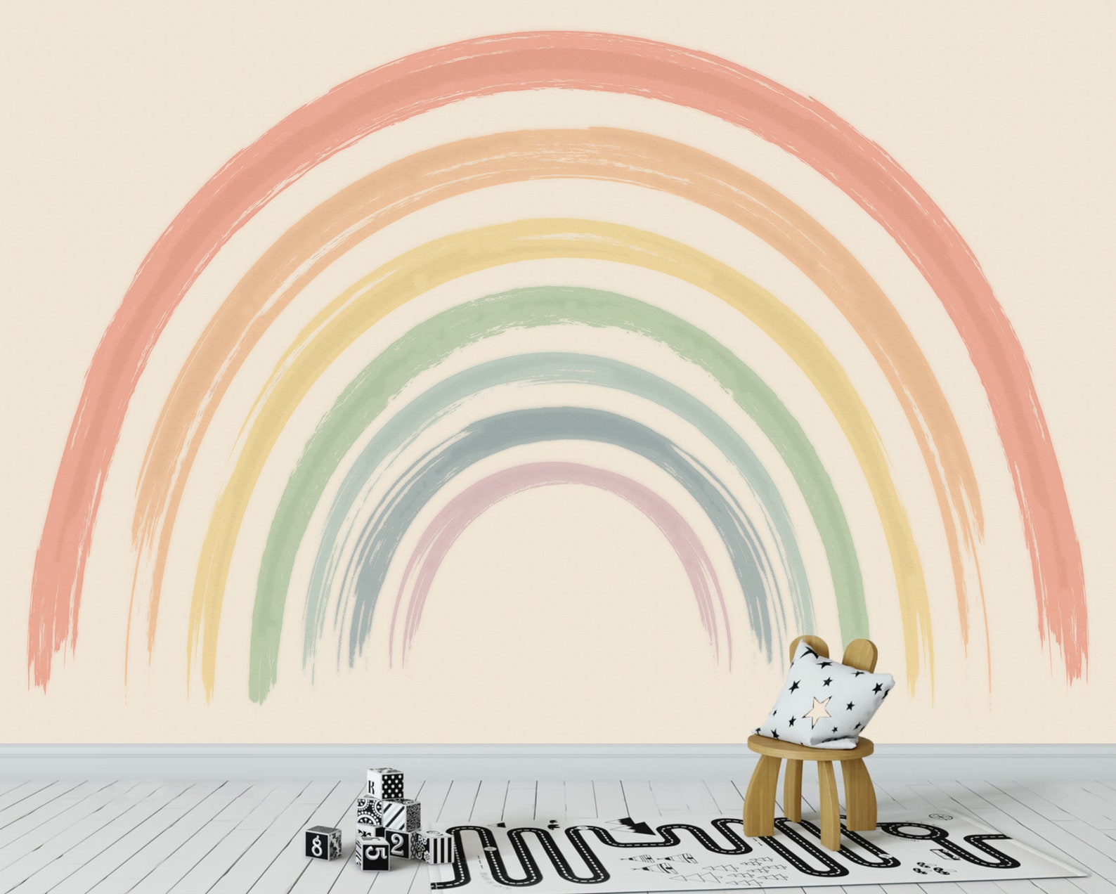 Boho Rainbow Wallpaper Baby Bedroom Wall Decor Peel and Stick - Etsy