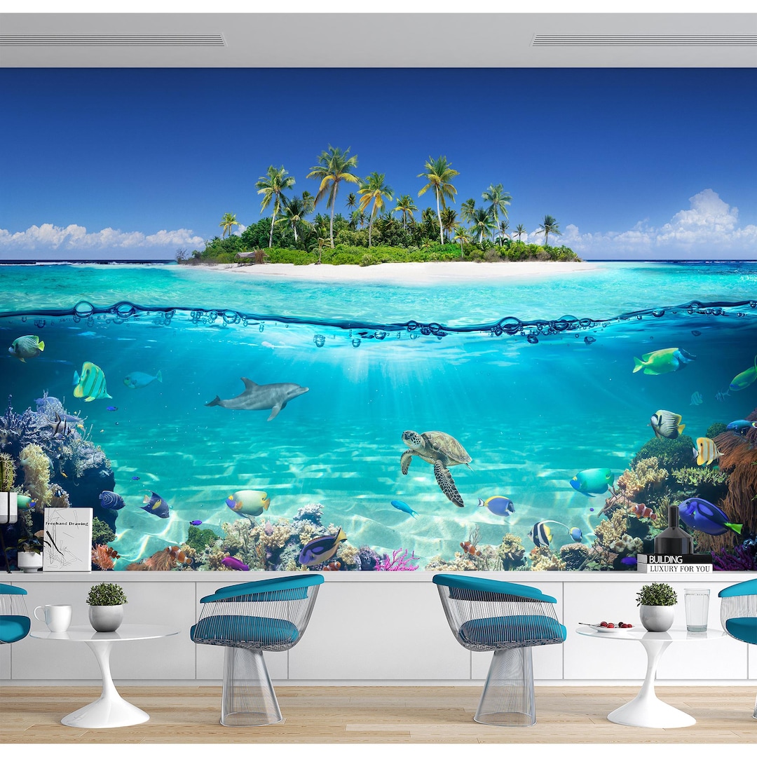 Coral Reef Fish Wall Mural: Peel & Stick Underwater Wallpaper Sea Life ...