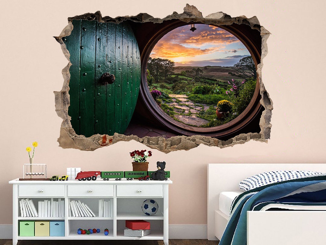 Hobbit House Wall Art Decal Hobbit Decor Bag End Wall Art Movie Art ...