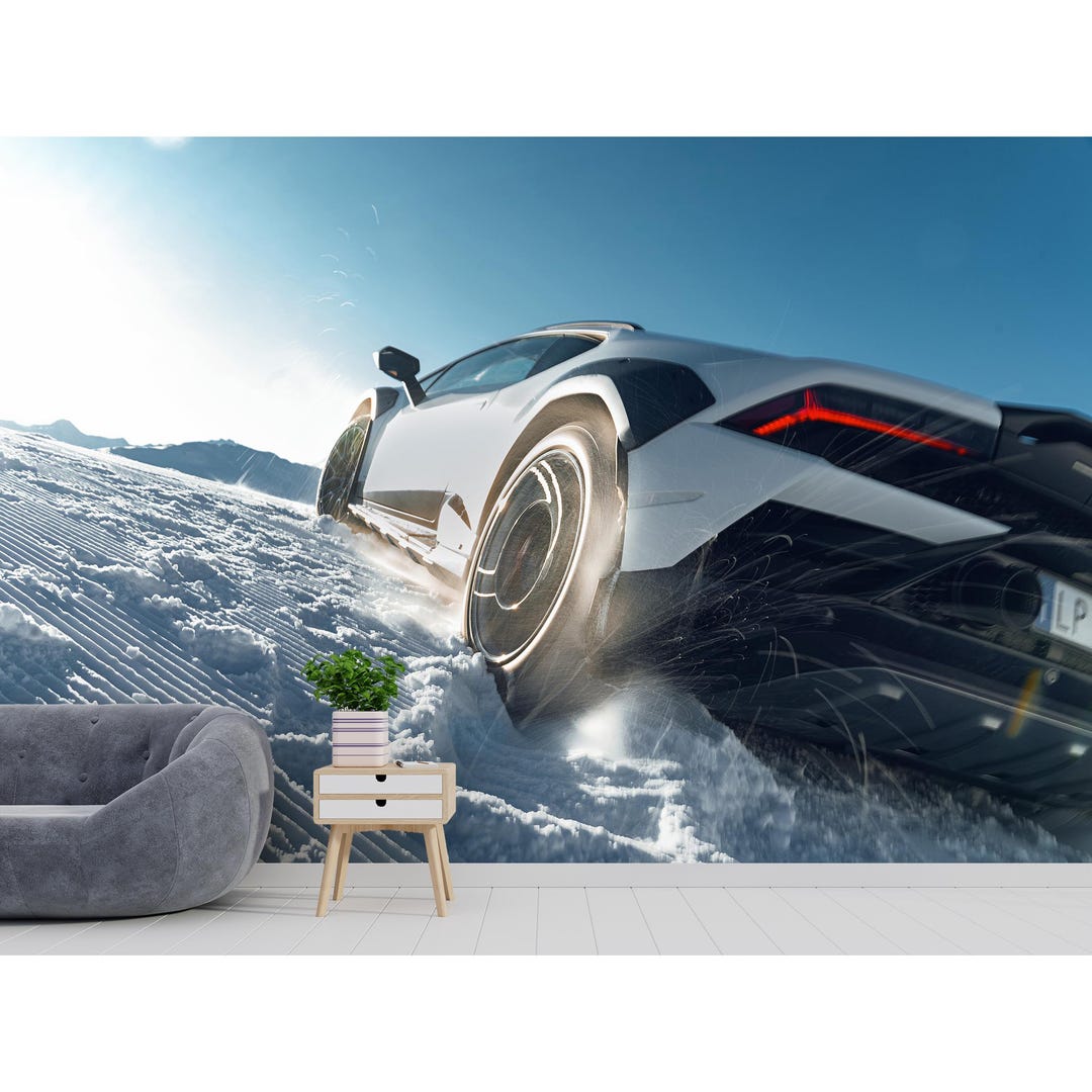 Super Sports Car Mural Wallpaper Peel and Stick / Traditional ...