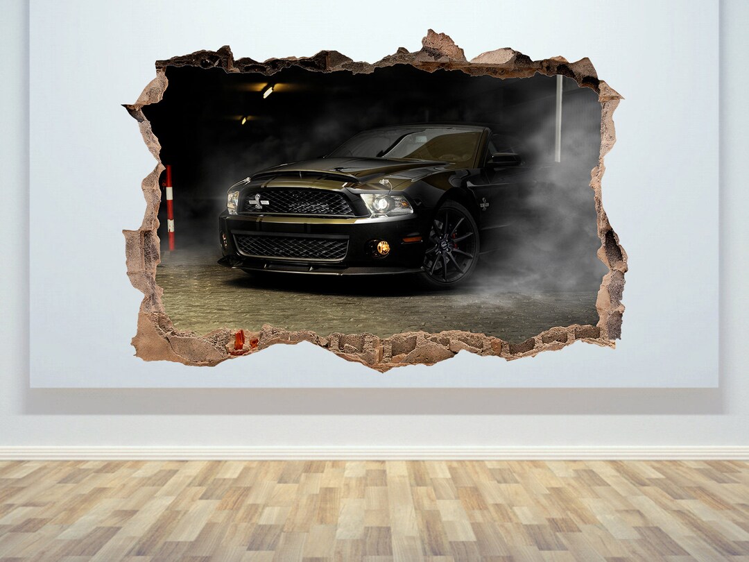 Black Muscle Car Wall Decal Vinyl Sticker Car Decal Supercar Wall Decor ...