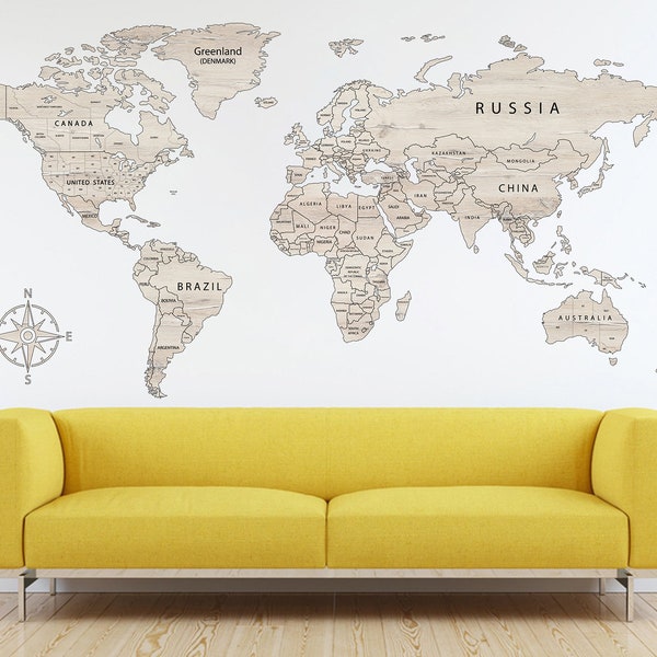 World Map Vinyl - Etsy