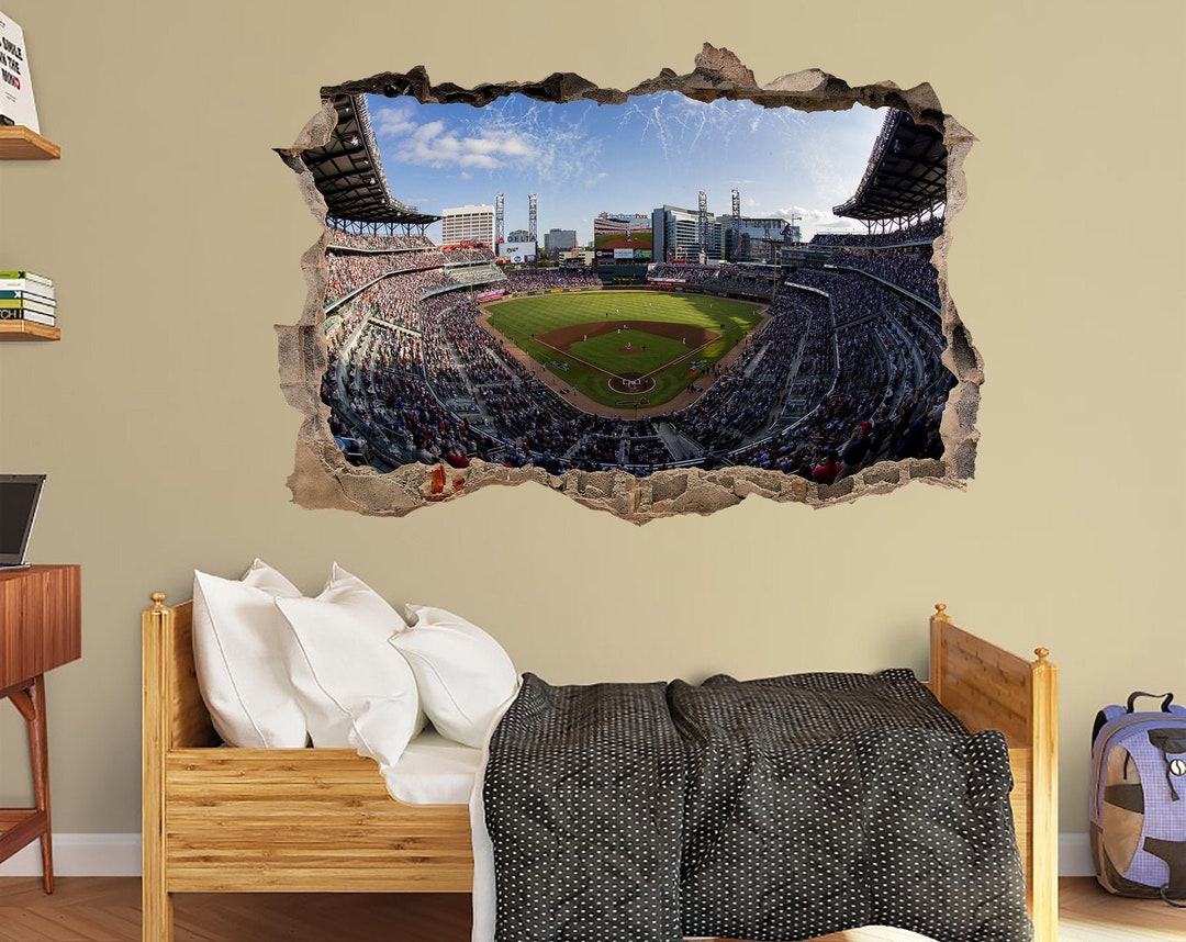 Suntrust Park Print Stadium Wall Sticker Baseball Stadium Large Wall ...