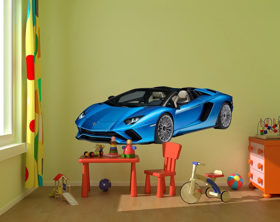 Lamborghini decal Car Wall Decal Supercar decal Playroom wall | Etsy