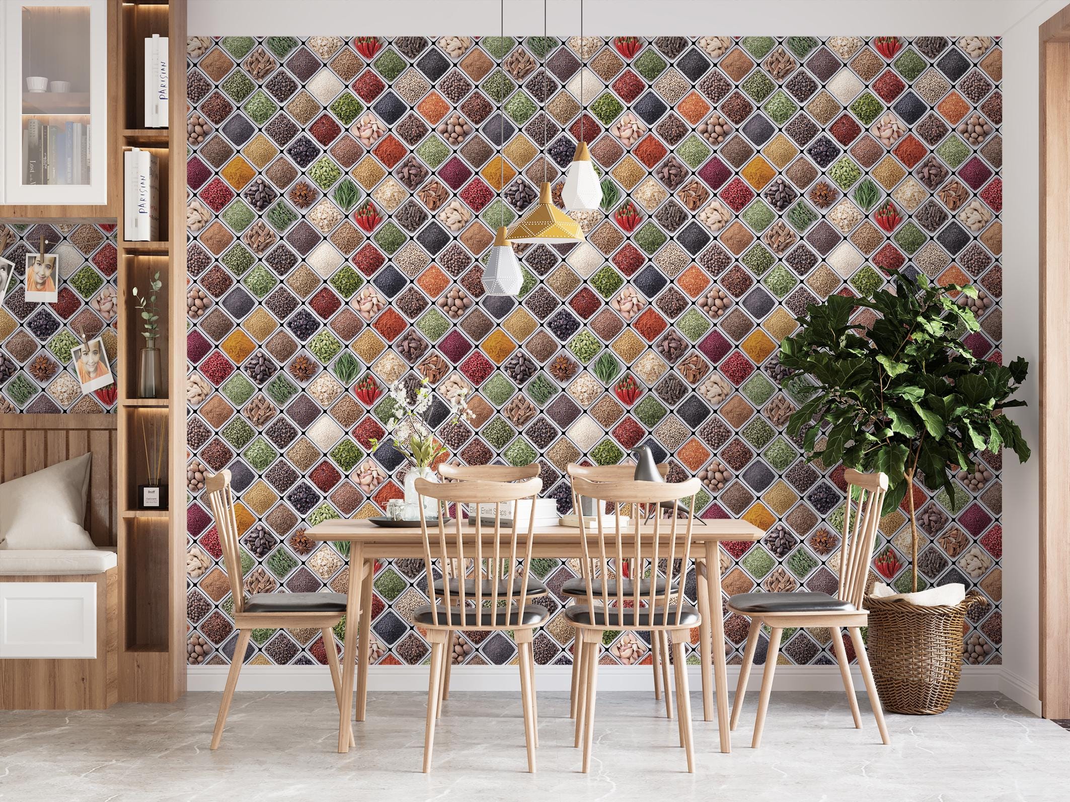 Colorful Spice Wall Mural Kitchen Wallpaper With Herbs & Seasonings ...