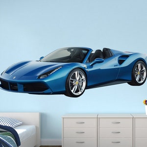 Ferrari Wall Decal Car Wall Decal Supercar Decal Playroom Wall Decor ...