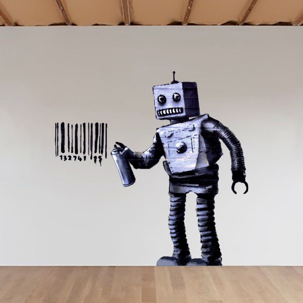 Robot Wall Decal - Etsy