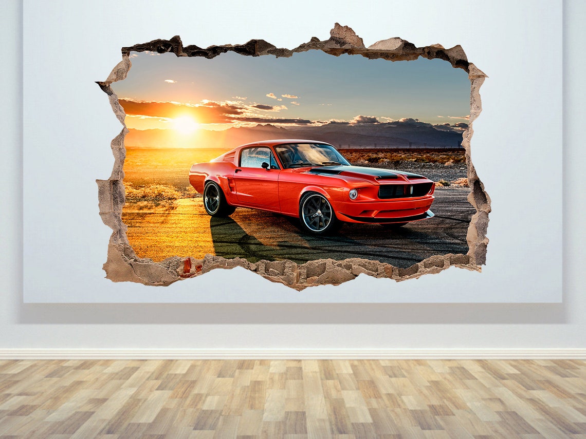 Car Wall Sticker Supercar Wall Decal Vintage Car Wall Decor Old Ford ...