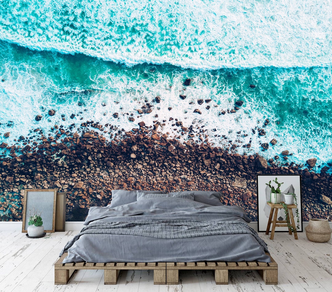Ocean Wave Wall Mural – Beach Wallpaper for Coastal Decor – Serene ...