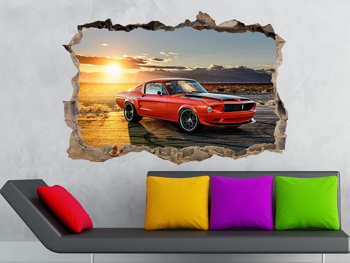 Car Wall Sticker Supercar Wall Decal Vintage Car Wall Decor Old Ford ...