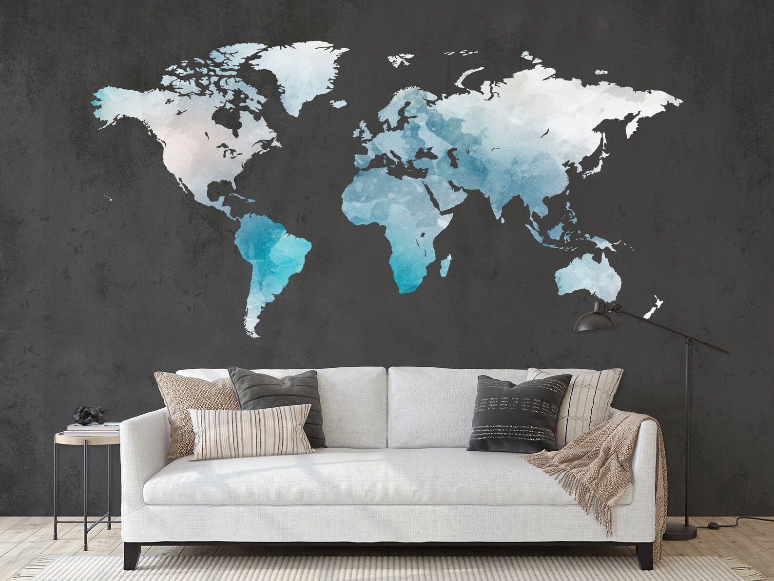 Wall Decal World Map Modern Wall Decor Large World Map Wall - Etsy