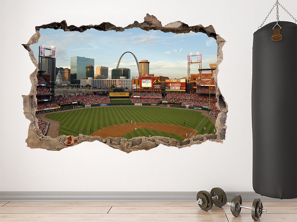 Busch Stadium Sticker Wall crack decal Stadium decal Baseball | Etsy
