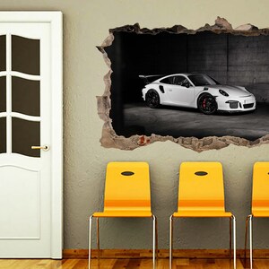Porsche 911 Car Wall Sticker Porsche Wall Decal Porsche Print Sport Car ...