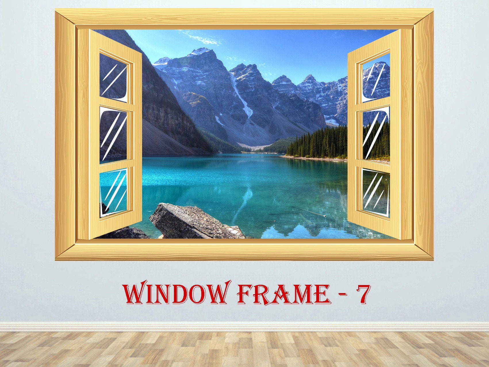3D Window Mountains Wall Decor Vinyl Poster Nature 3D Window | Etsy