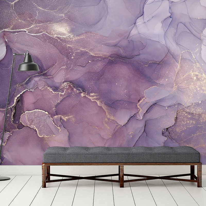 Purple Marble Wallpaper - Etsy