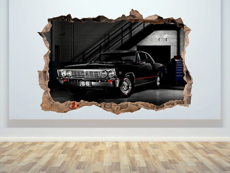 Chevrolet Impala SS Wall Sticker Classic Car Garage Wall Decal 3d ...