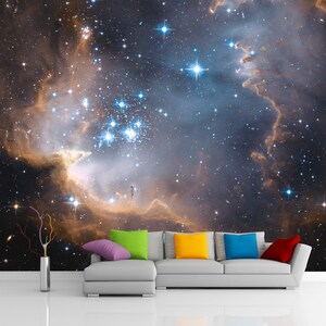 Deep Space Wall Mural Nebula Wallpaper Galaxy Wall Mural Office Bedroom ...