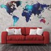 World Map Large Wall Sticker Map Wall Decal Modern Abstract Wall Decor ...