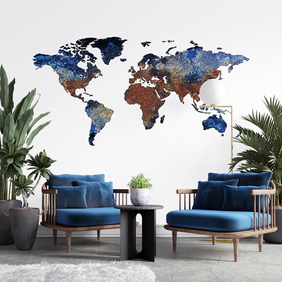 World Map Wall Decal Nz