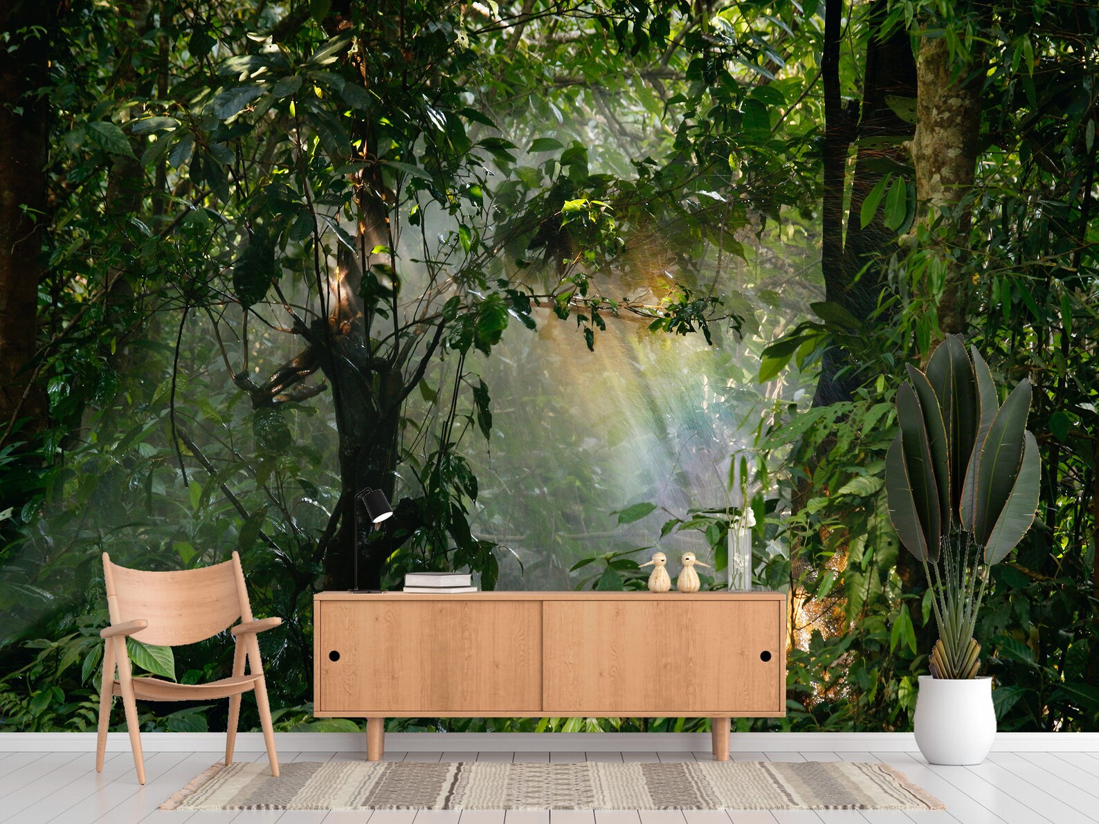 Rainforest Greenery Wall Mural Wallpaper Green Forest - Etsy