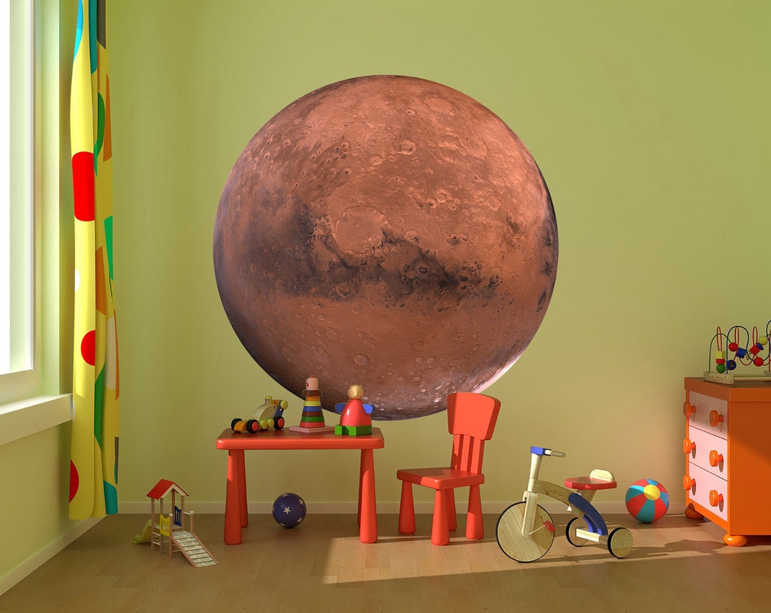 Mars Wall Sticker Red Planet Print Mars Decal Astronomy Sticker Boys ...