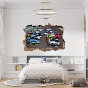 Nascar Racing Cars Wall Sticker Print Nascar Wall Decor Sports Car ...