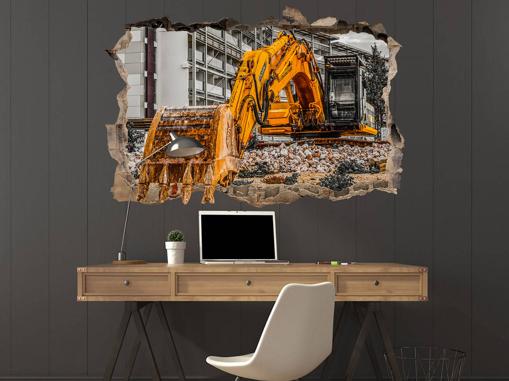 Excavator Wall Sticker Construction Wall Decal Vinyl Sticker - Etsy