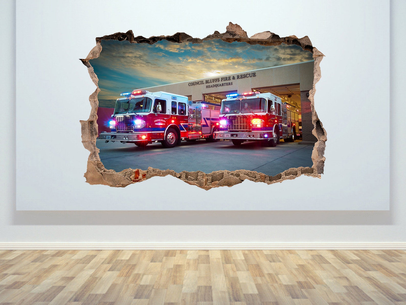 Fire Department Fire Engine Wall Decal Fire Trucks Wall Decor - Etsy