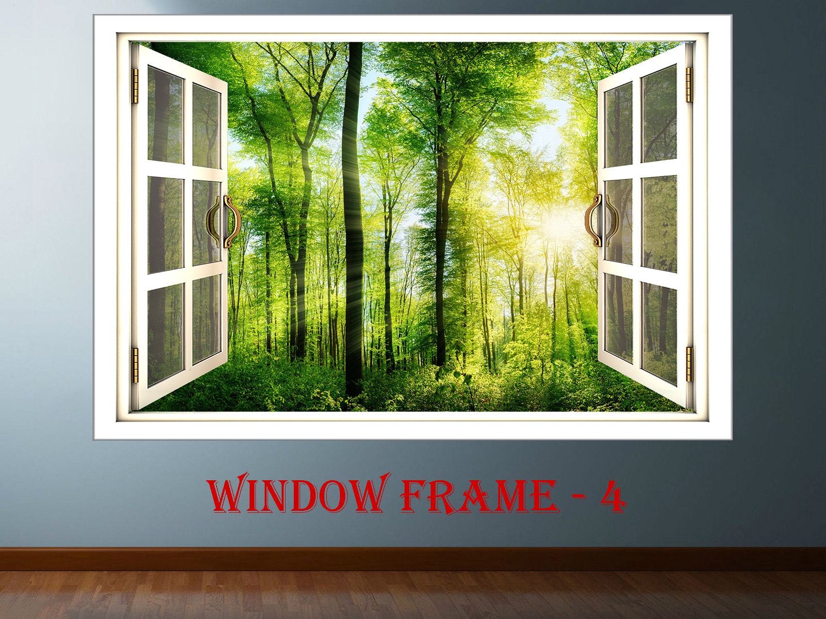 3D Window View Wall Decal Forest Wall Sticker Nature Landscape Wall ...