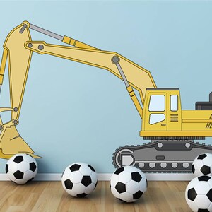 Excavator Wall Decal Construction Wall Decor Kids Room Wall Decor Boys ...