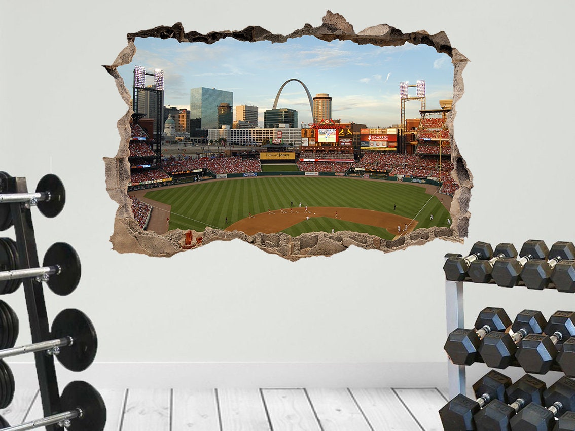 Home Décor Wall Décor Busch Stadium Poster Wall crack decal Stadium ...